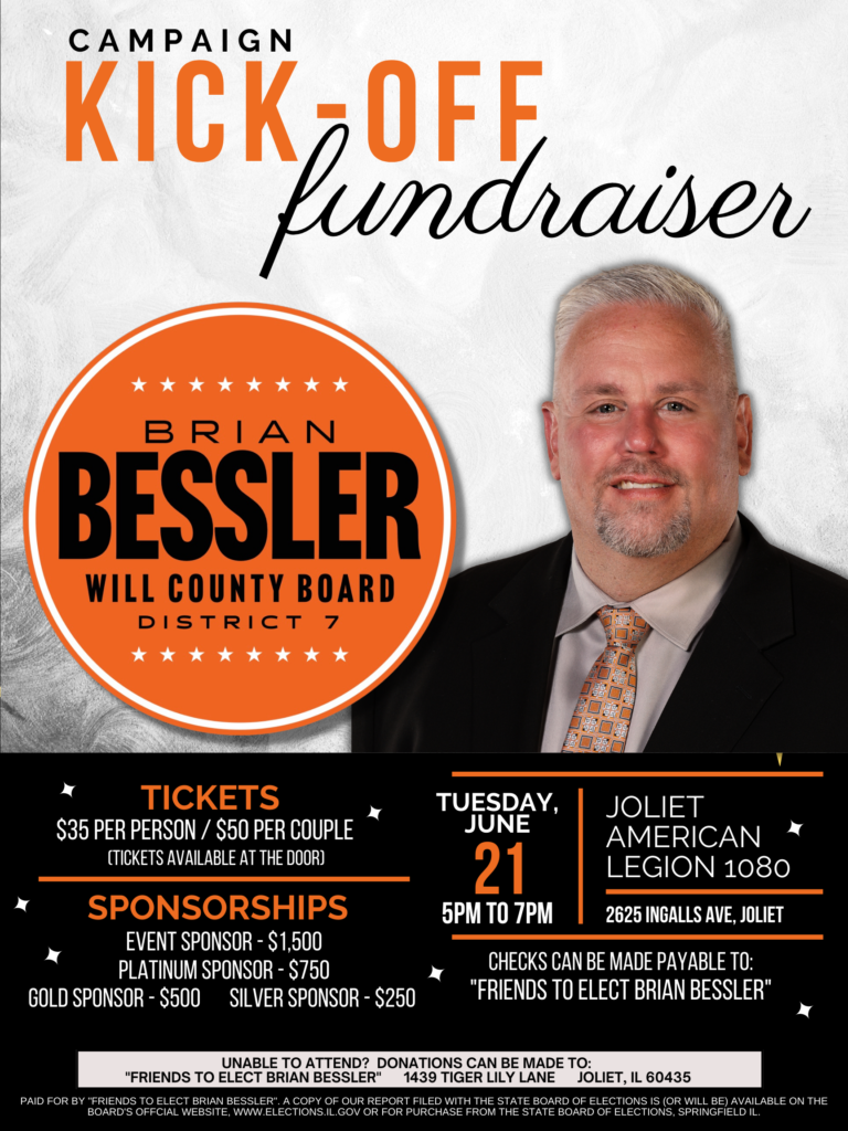 Campaign Kick-Off Fundraiser for Brian Bessler for Will County Board – Will County Democratic Party